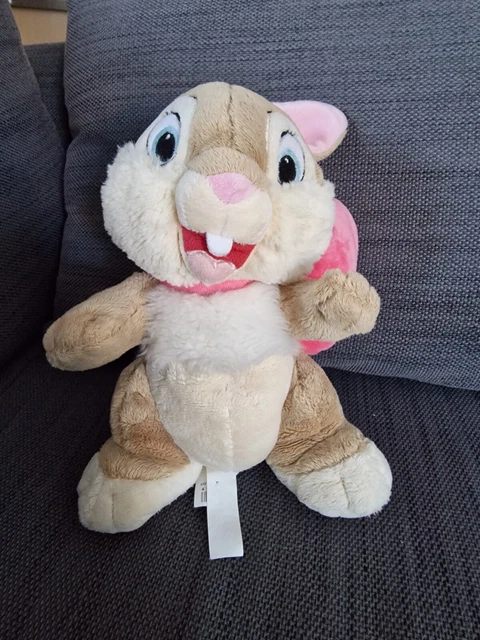 WALT DISNEY STORE Bambi TAN MISS BUNNY WITH PINK BOW 9" Plush STUFFED ...