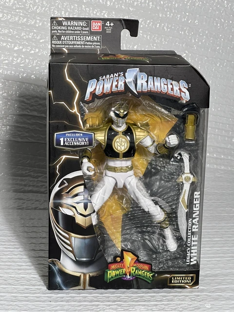 BANDAI LEGACY MIGHTY Morphin Power Rangers White Ranger Action Figure ...