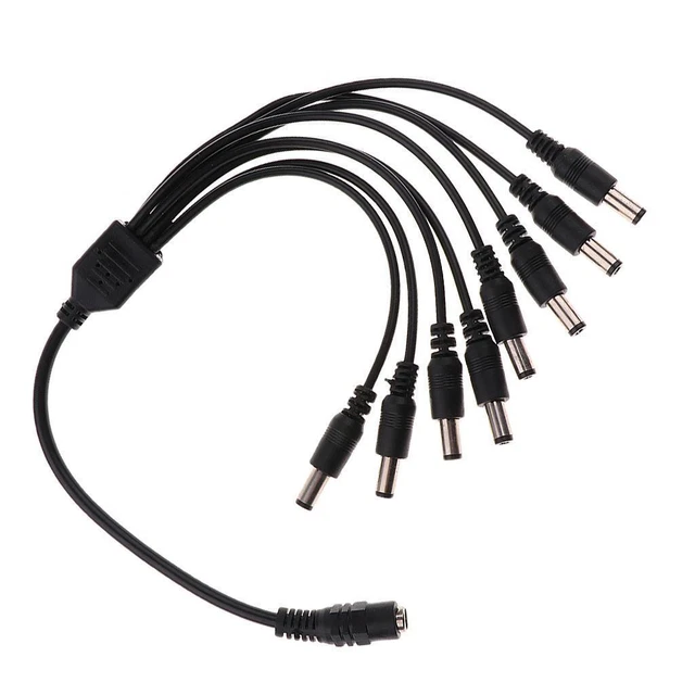 8 WAY SPLITTER Cable CCTV Security Camera DC 12V Power Supply Adapter ...