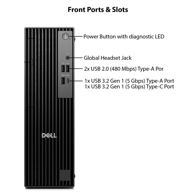 DELL PRO SLIM QCS1250 SFF - Ultra 7 265K, 96GB RAM, 512GB SSD, Wi-Fi 6E ...