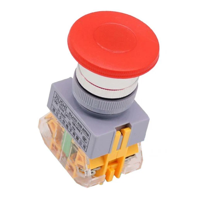 STOP MUSHROOM HEAD Push Button Box Switch Reset Waterproof Red £5.41 ...