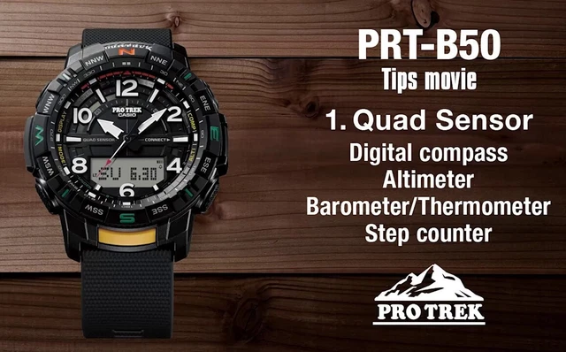 CASIO PRO TREK PRT-B50-1ER Quad Sensor, Bluetooth, Step Counter £147.28 - PicClick UK