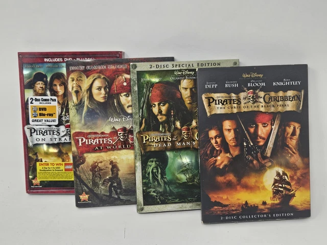 PIRATES OF THE Caribbean 4-Film DVD Lot (Disney, 2003-2011) W ...