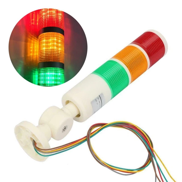 ROUGE VERT JAUNE LED Pile Lumière Alarmes Signal Tour Éclairages EUR 29 ...