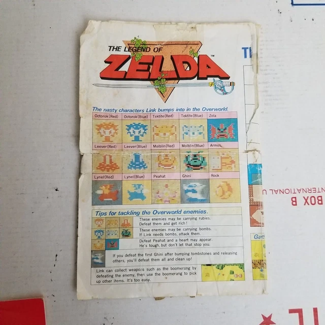 LEGEND OF ZELDA Foldable Map Poster NES Nintendo Insert Instruction ... LEGEND OF ZELDA Foldable Map Poster NES Nintendo Insert Instruction ...