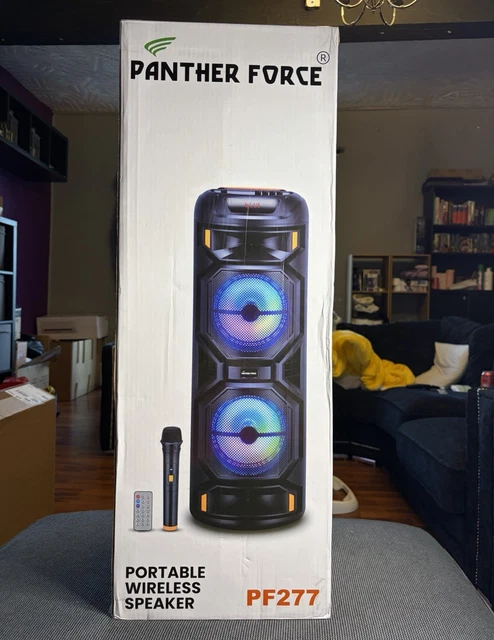 PANTHER FORCE PF277 Portable Bluetooth Speaker 20W 8in FM Remote Lights ...