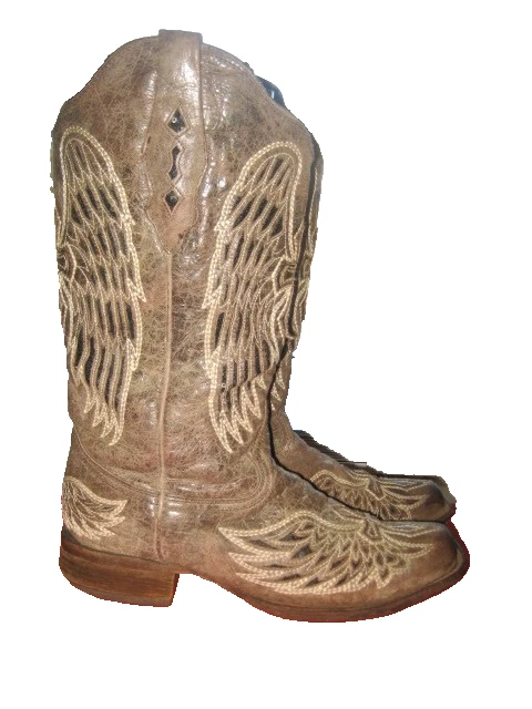 MEN'S CORRAL VINTAGE Embrioded Wings Cross Leather Cowboy Western Boots ...