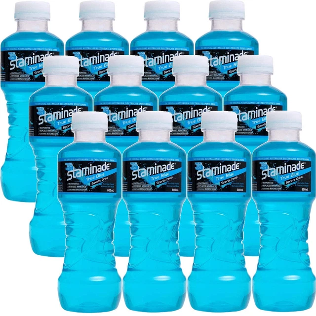 NEW STAMINADE SPORTS Drink Electrolytes True Blue 600mL Pack 12 Bulk ...