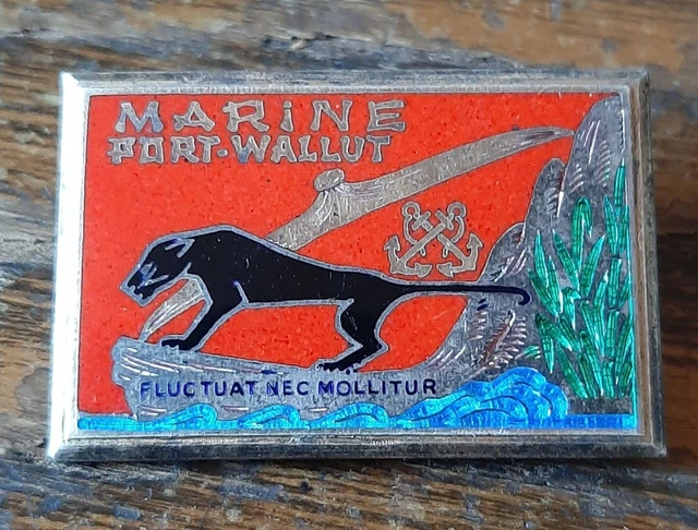 INSIGNE PORT WALLUT ARGENT MASSIF Marine Indochine ORIGINAL sterling ...