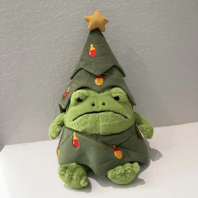JELLYCAT AUTHENTIC NWT Christmas Tree Ricky Rain Frog plush toy stuffed ...