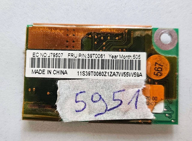 IBM LENOVO THINKPAD R50e Modem Board 39T0061 for X40 – Genuine Laptop ...