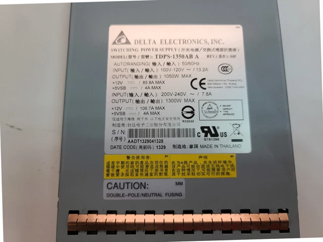 DELTA ELECTRONICS TDPS-1350AB A 1300W Switching Power Supply $30.00 ...