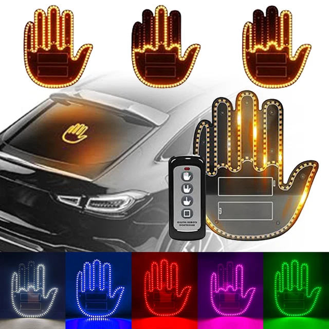 LUSTIGE AUTO FINGER Licht mit Fernbedienung Road Rage Zeichen ...