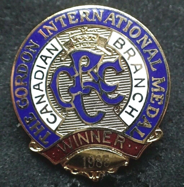 RARE CURLING PIN-THE Gordon International Medal 1985 WINNER Canadian ...