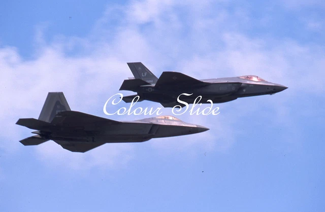 USAF F-35A LIGHTNING 11, F-22A Raptor, Fairford, Colour Slide, Aviation ...