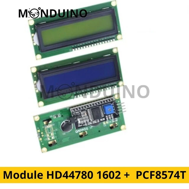 16X2 HD44780 1602 LCD Module + I2C Interface PCF8574T Welded Arduino ...
