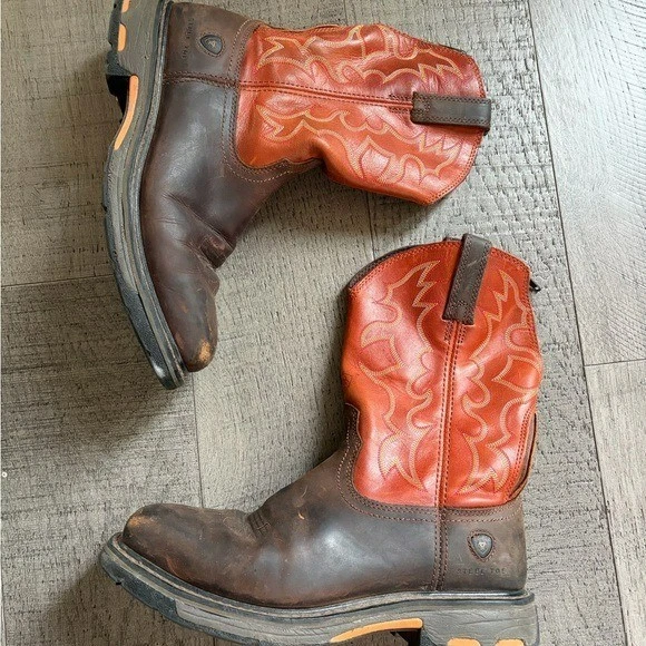 ARIAT MEN’S WORKHOG Wide Square Toe Steel Toe Work Boot Size 10 Med ...