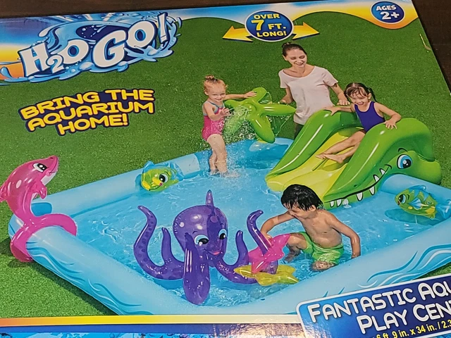 BESTWAY H2O GO Fantastic Aquarium Play Center Pool Set Slide Sprinkler ...