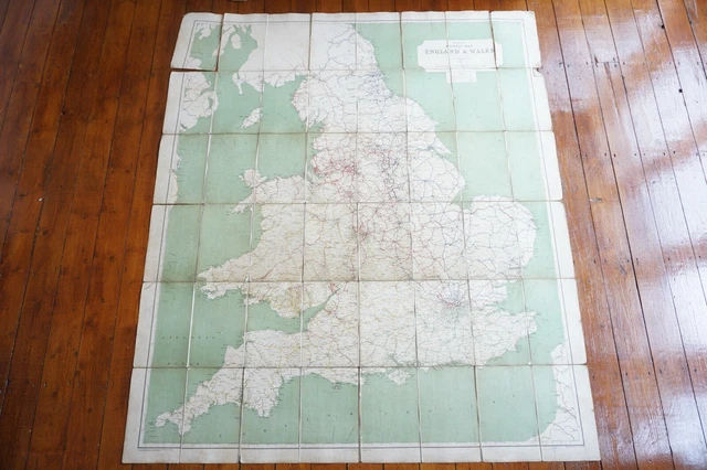 1940 RAILWAY CLEARING House RCH Map of England & Wales Linen Backed V ...