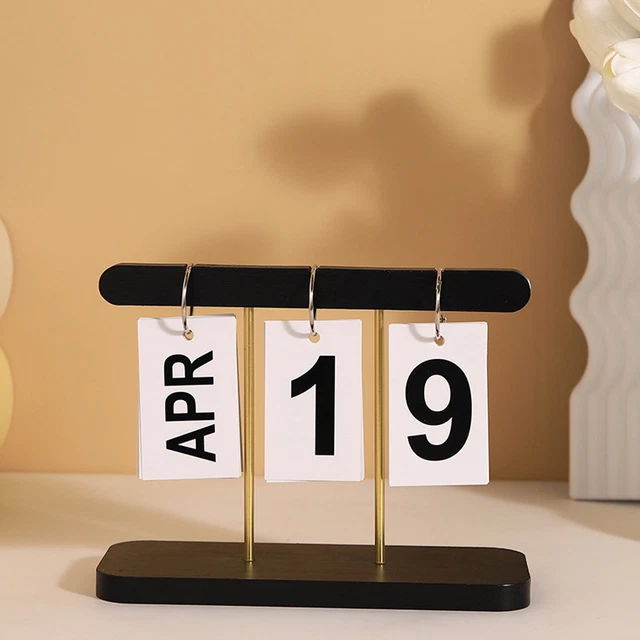 REUSABLE DESK FLIP Calendar Large Display Decorative Standing Flip ...