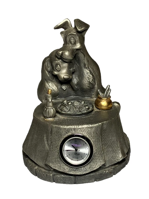 DISNEY LADY AND THE TRAMP- Pewter Figurine Clock Limited Edition ...