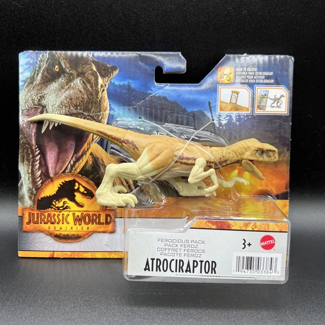 MATTEL JURASSIC WORLD Dominion Ferocious Pack Atrociraptor Dinosaur ...