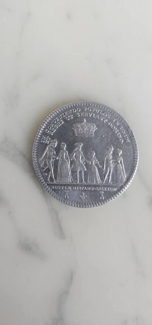 RARE JETON EN Argent 1723 Espagne France Funiculus Triplex Difficile ...