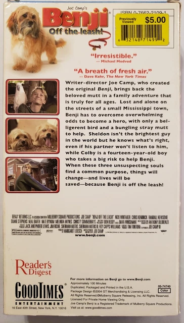 BENJI OFF THE Leash VHS 2004 £7.15 - PicClick UK