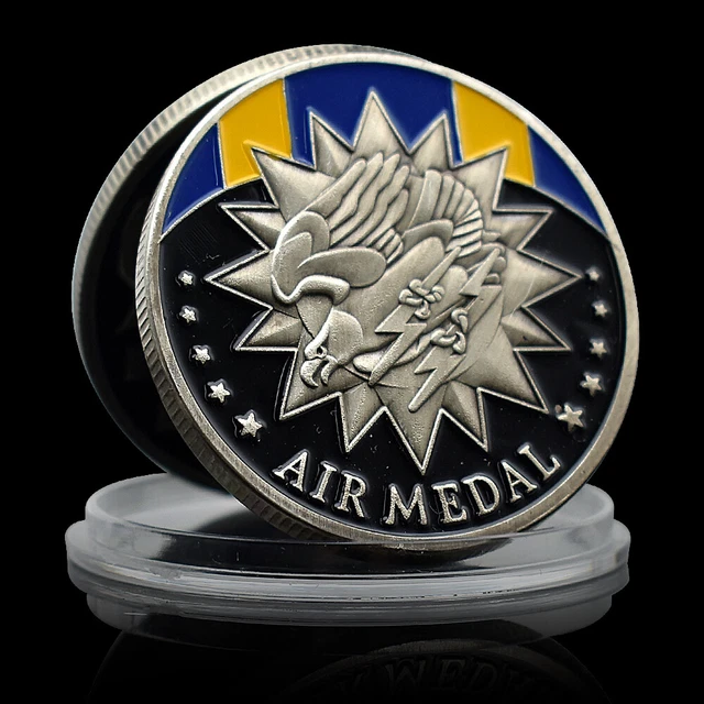 AIR MEDAL CHALLENGE Coin Meritorious Achievement In Aerial Flight Badge ...