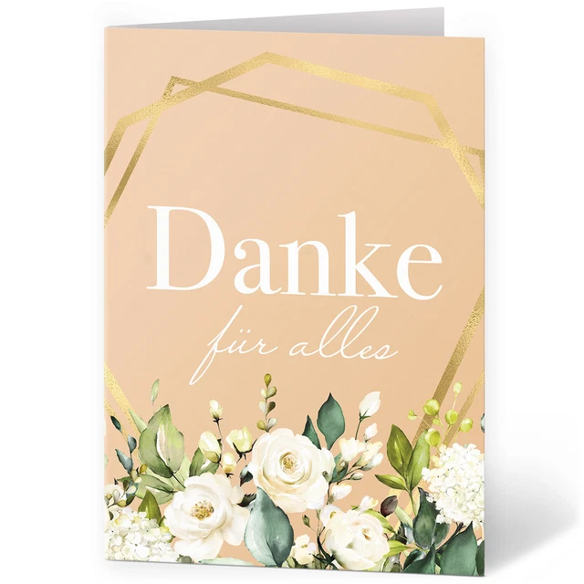 GROSSE XXL DANKESKARTE Klappkarte Grußkarte zum Bedanken Danke sagen ...
