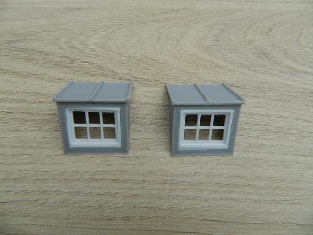 2 BAYKO COMPATIBLE Fayko 3D printed dormer windows with lead coloured ...