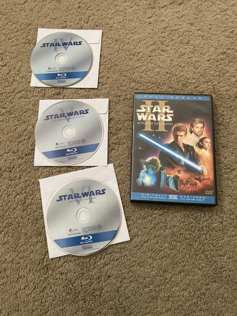 STAR WARS ORIGINAL Trilogy Blu-Ray Discs Only Caseless Attack Of The ...