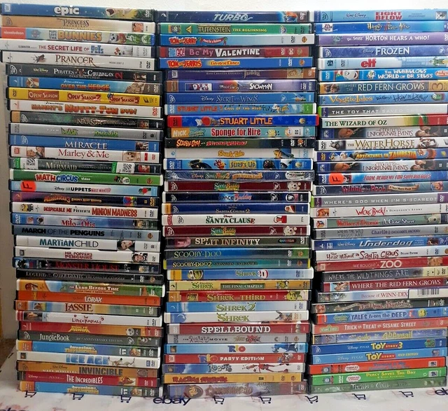 100 USED KIDS CHILDREN's DVD Movies Bulk Lot Wholesale - ACTUAL MOVIES ...