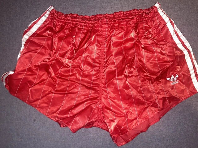 VINTAGE 80ER 80S Adidas Glanz Nylon Sprinter Shorts Hose D7 / L Rot ...