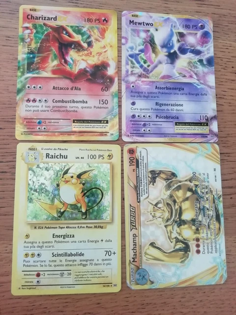 LOTTO CARTE POKÉMON Evoluzioni Charizard EX Mewtwo EX Machamp Turbo ...