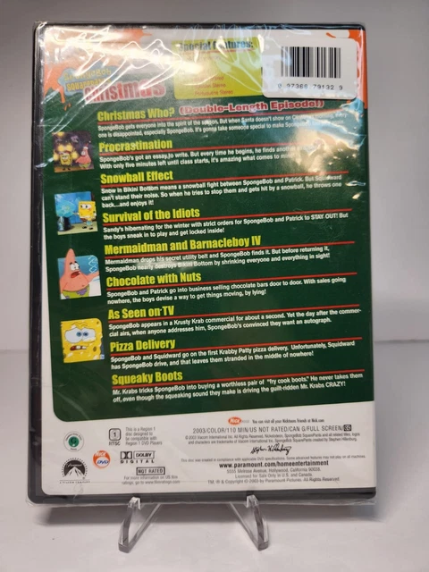 2003 SPONGEBOB SQUAREPANTS Christmas DVD Nickelodeon Viacom, Brand New ...