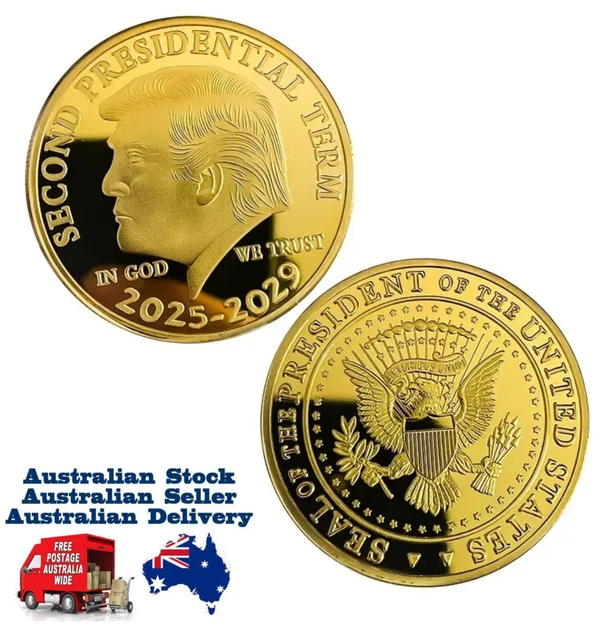 DONALD TRUMP COIN 2025 Commemorative Presidential Coin. 45-47 MAGA $24. ...