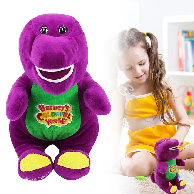 12& BARNEY MUSICAL Toy The Dinosaur Sing I LOVE YOU Song Purple Plush ...