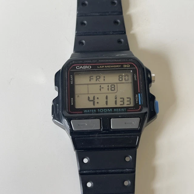 CASIO SDB-500W LAP Memory 30 Module 863 Digital JAPAN made Vintage Men ...