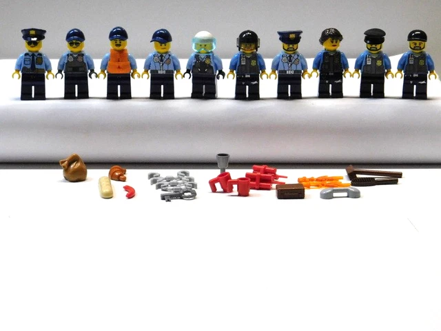 LEGO CITY MINIFIGUR 10 Figuren Polizei Police Officer Zubehör Teile ...
