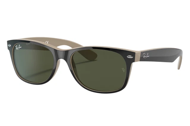 RAY BAN NEW Wayfarer Color Mix RB2132 875 55-18 Black / Light Tan G-15 ...