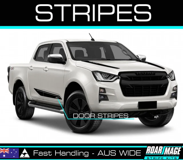 AM SIDE DOOR stripes fit 2021-2022 Isuzu Dmax D-max decals stickers kit ...