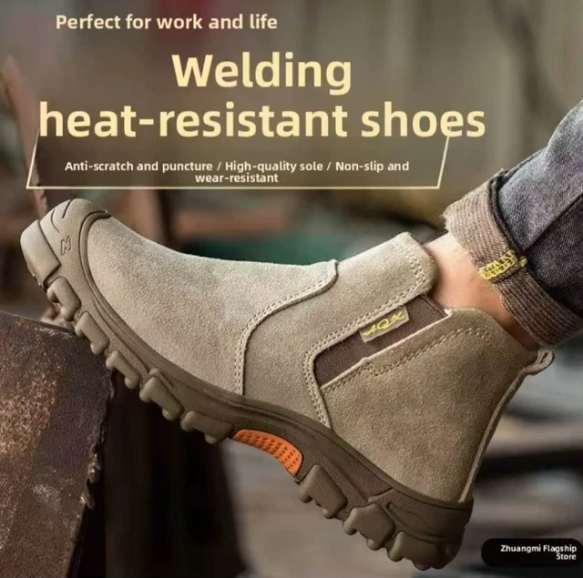 WELDING HEAT-RESISTANT SAFETY Shoes Man £18.39 - PicClick UK