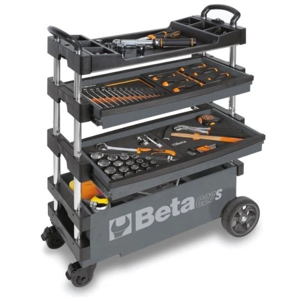 BETA TOOLS C27S Folding Tool Trolley Grey (tools not included ...