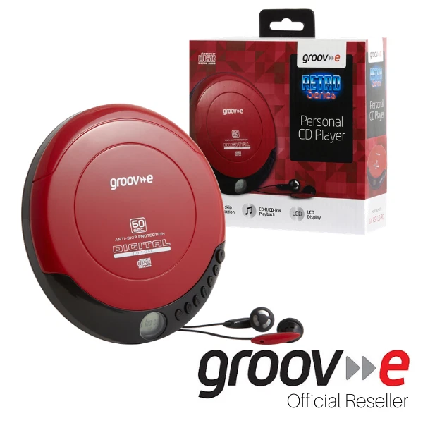 GROOV-E RETRO SERIES Personal Portable Cd Player Walkman - Red ...