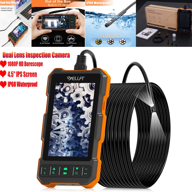 IP68 WATERPROOF SEWER Drain Pipe Plumbing Duct Camera 4.5" IPS Screen ...
