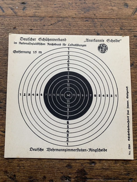 VINTAGE GERMAN WW2 Shooting Target Shoot Soldier Gun Card Military ...