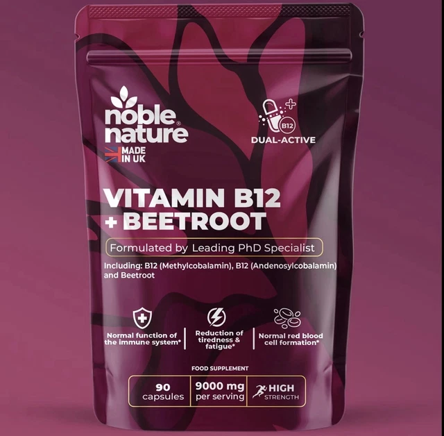 NOBLENATURE'S VITAMIN B12 & Beetroot Complex Red blood cell formation ...