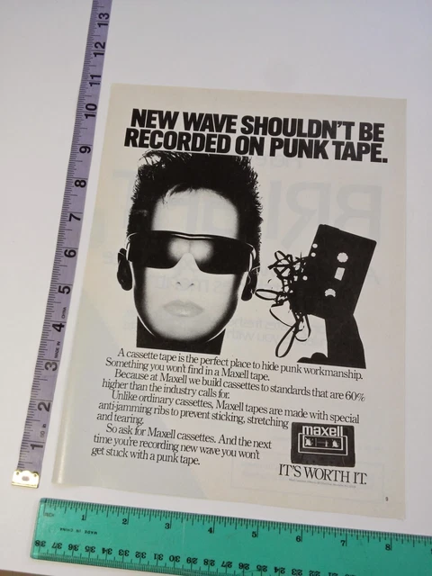 VINTAGE MAGAZINE CLIPPING- new wave woman punk tape Maxell cassette ...