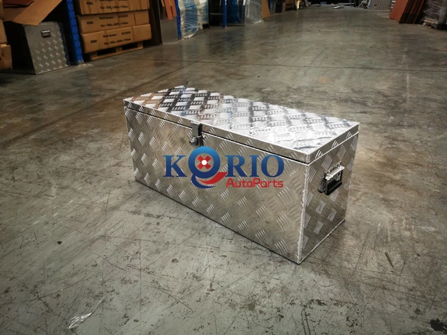 ALUMINIUM TOP OPEN Rectangular Tool Box Ute Trailer Drawbar 800 L x 300 ...